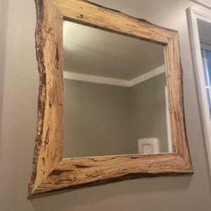 Ambrosia Maple Wood Mirror With Live Edge. Modern Rustic Design ...