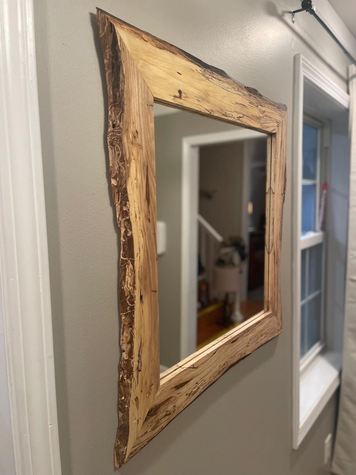 Ambrosia Maple Wood Mirror With Live Edge. Modern Rustic Design ...