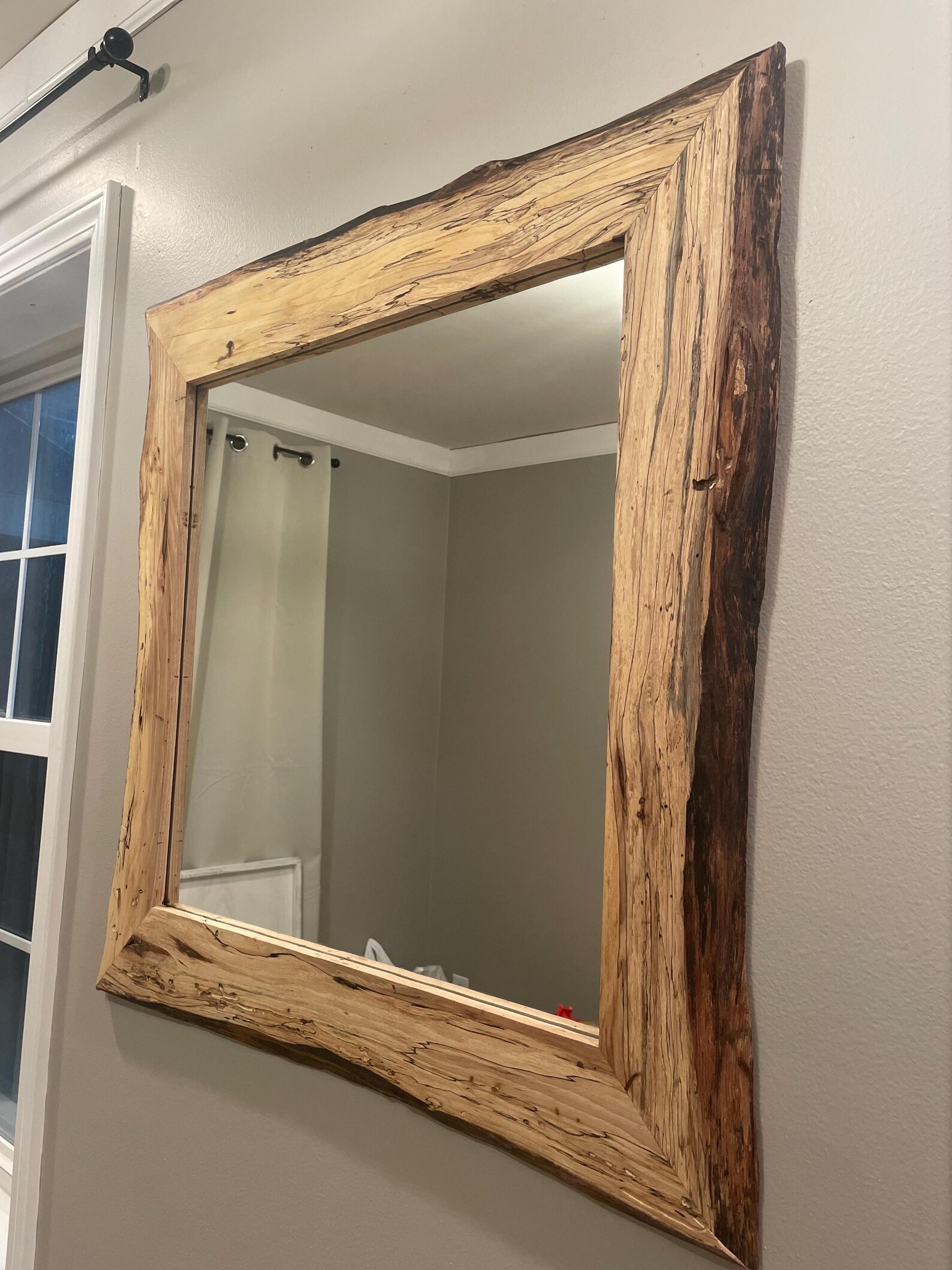 Ambrosia Maple Wood Mirror With Live Edge. Modern Rustic Design ...