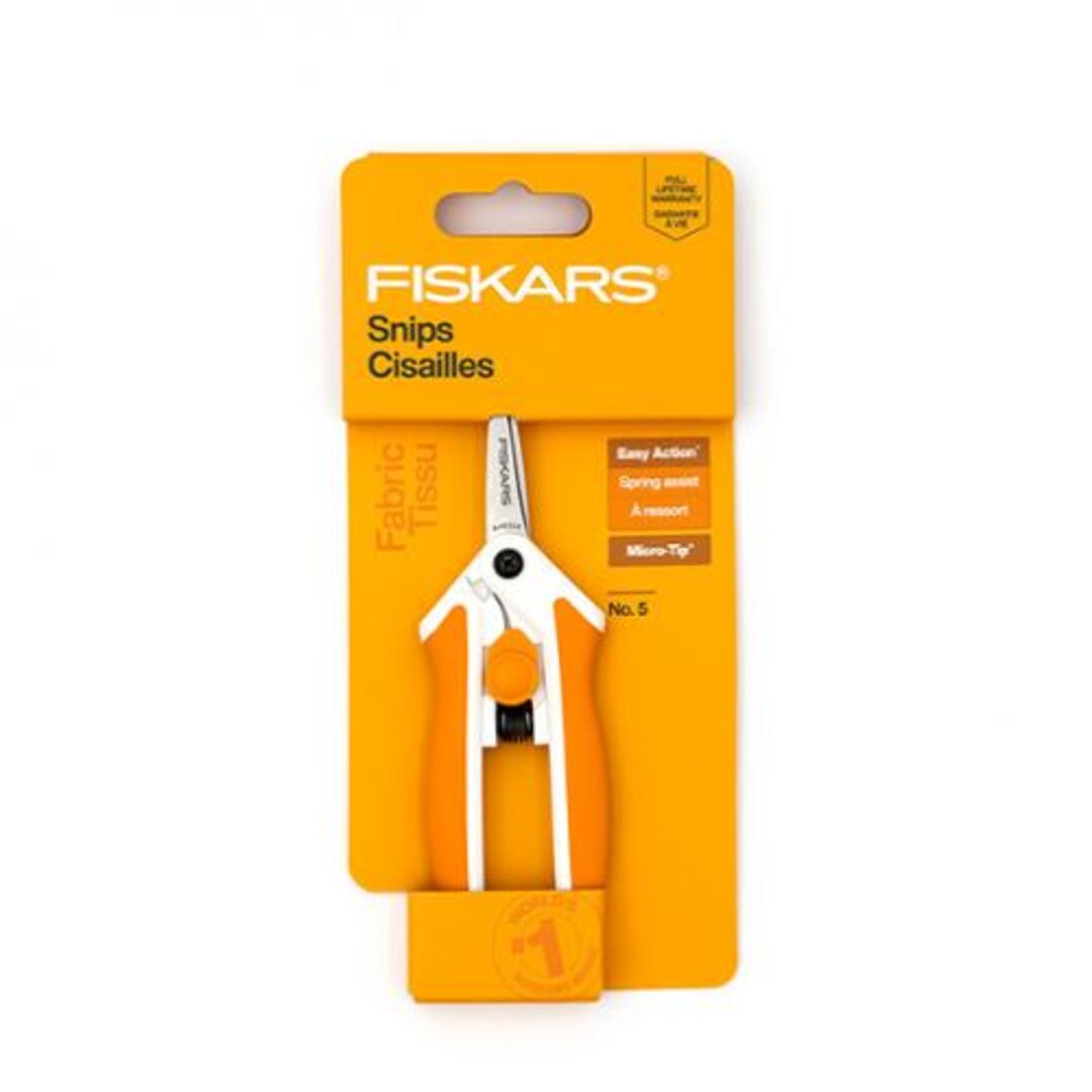 Fiskars Easy Action Snips - Scissors - 5 Inch Spring Assist Scissors ...