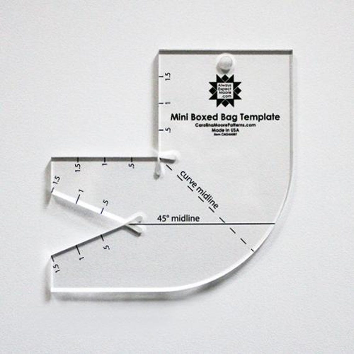Mini Boxed Bag Template - Clear Ruler by Caroline Moore - Make Accurate ...