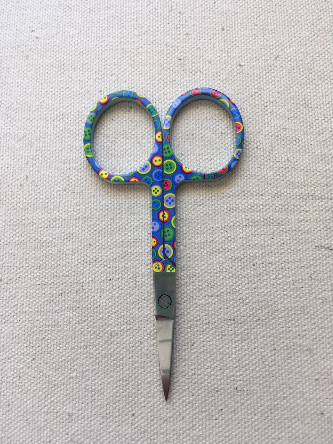 Embroidery Scissors With Buttons Motif - Blue With Buttons - 3 1/2 ...