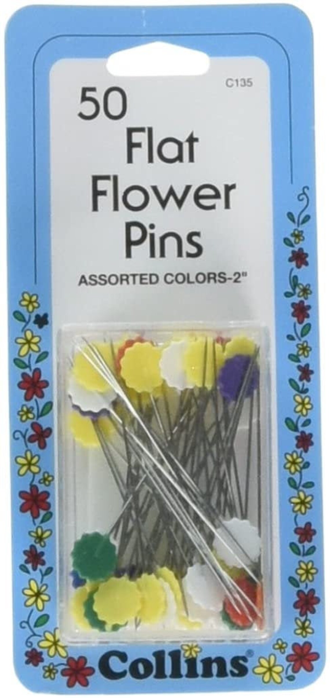 Collins Flat Flower Pins 2 50 pcs Straight pins | Etsy