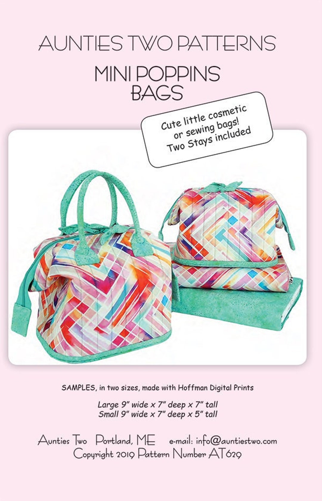 Mini Poppins Bag Pattern - by Aunties Two Patterns - Paper Pattern and ...