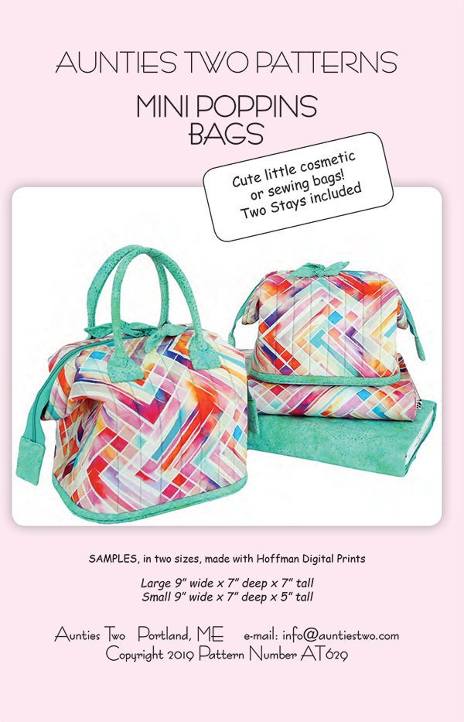 Mini Poppins Bag Pattern - by Aunties Two Patterns - Paper Pattern and ...