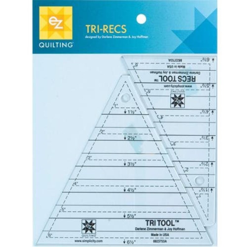 Tri Recs Triangle Rulers - Clear Rulers by EZ Quilting - Darlene ...