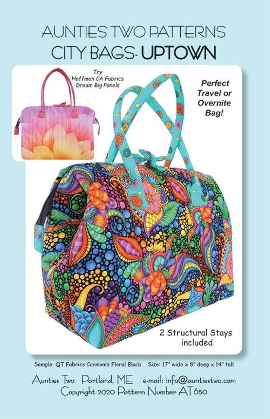 City Bag - Uptown Pattern - by Aunties Two Patterns - AT650 - Paper ...