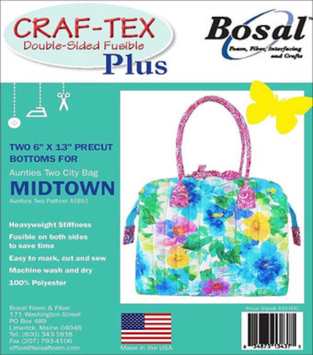 Midtown Bag Craf-tex Bottom - by Bosal - Stiff Interfacing Rectangles ...