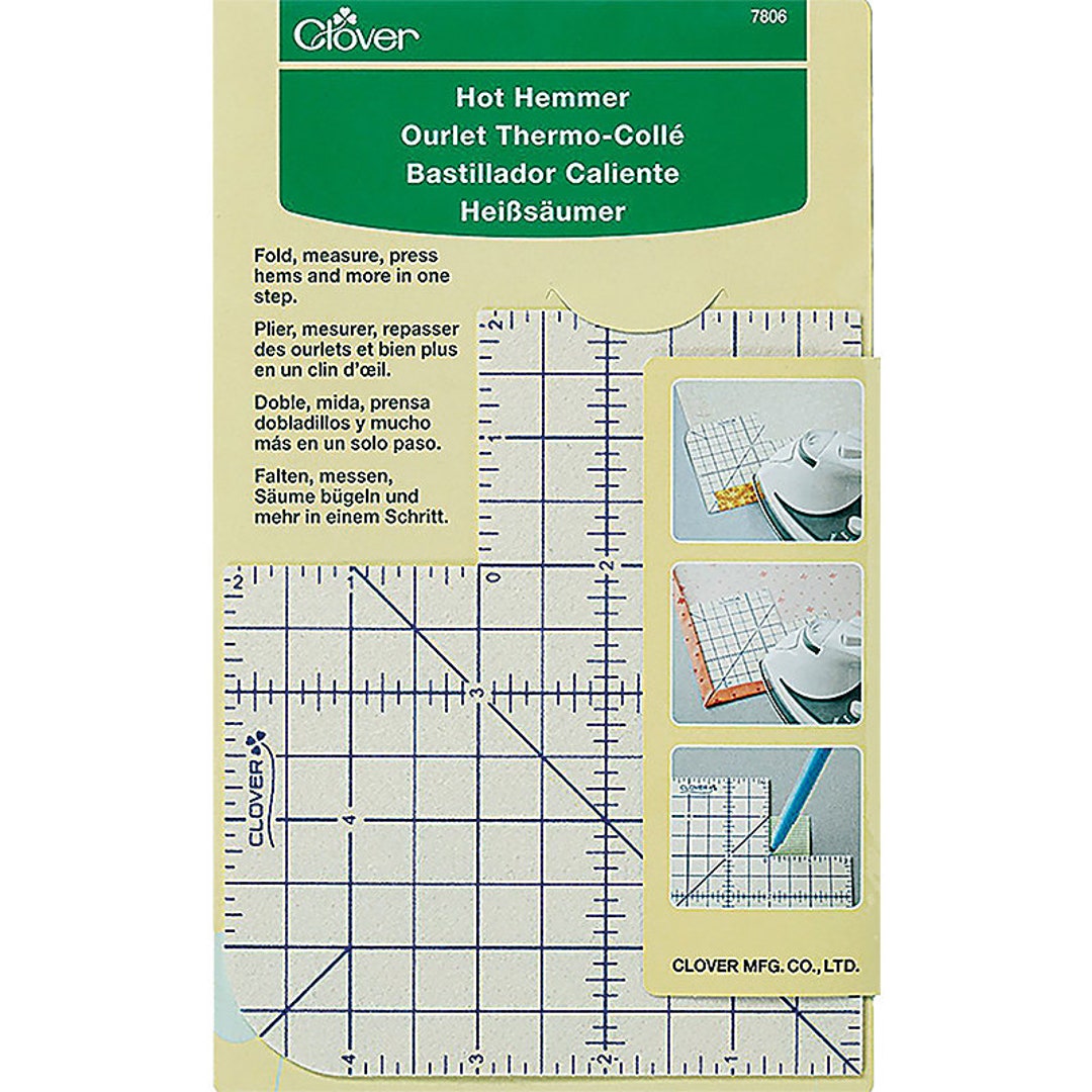 Clover Hot Hemmer - Heat Resistant Ruler Guide for Accurate Hemming - Etsy