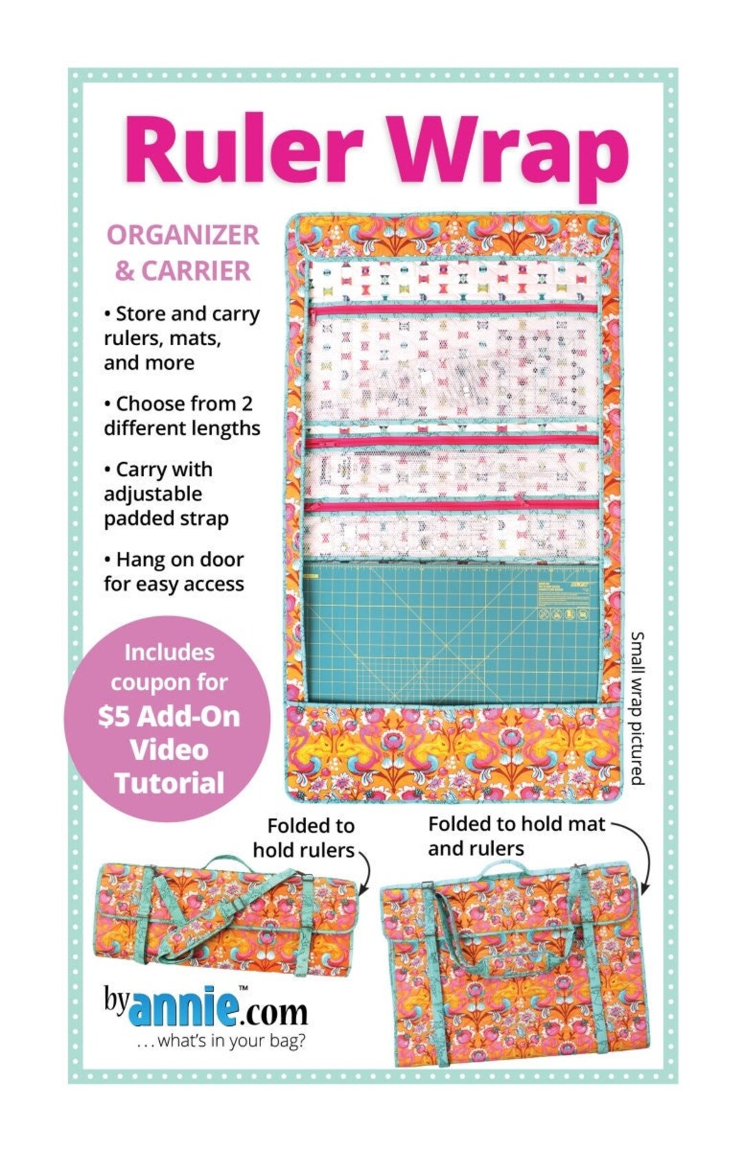 Ruler Wrap - by Annie - A Paper Pattern - for an Organizer and Carrier ...