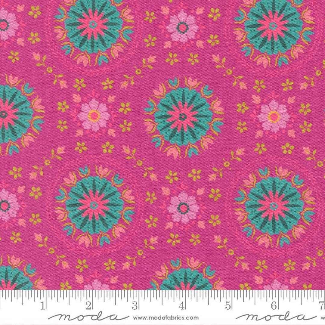 Moda Fabric - Parlor by Crystal Manning - 11964 22 - 1/2 Yard - Magenta ...