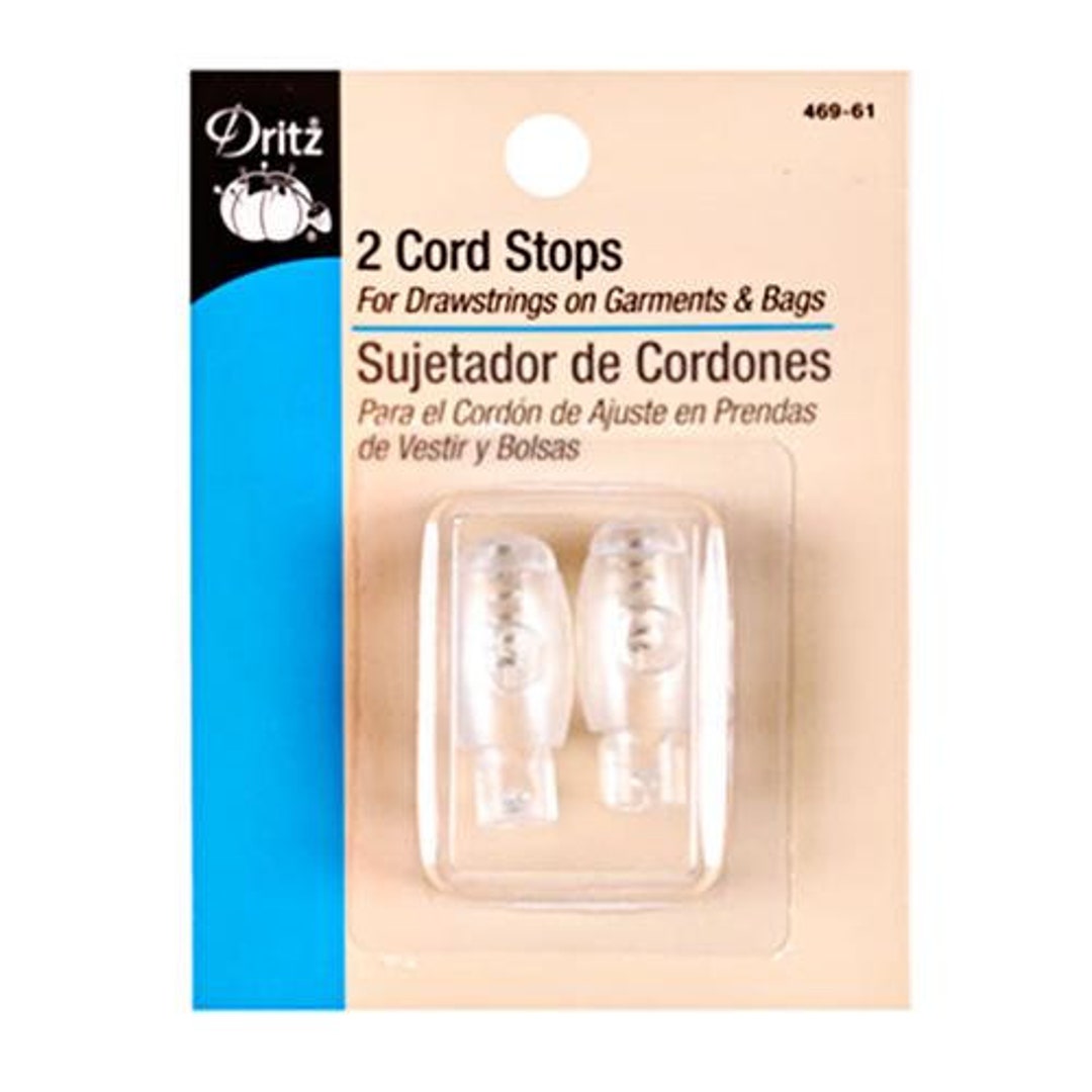 Dritz Cord Stop - 2 Ct. Clear - for Drawstrings or Elastic - Keeps Cord ...