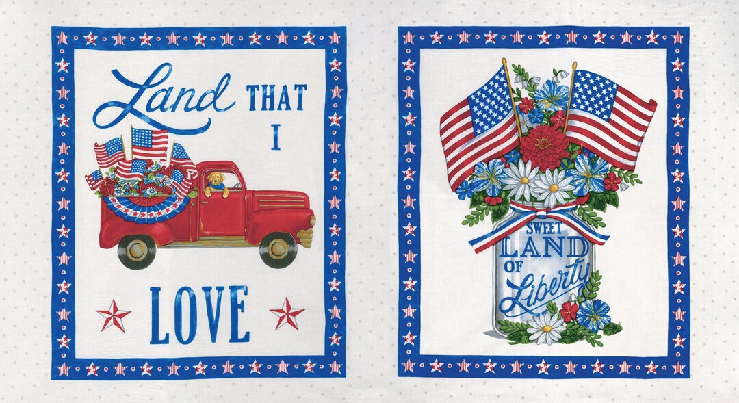 Moda Fabric Panel - All American by Deb Strain for Moda - 56020 11 ...