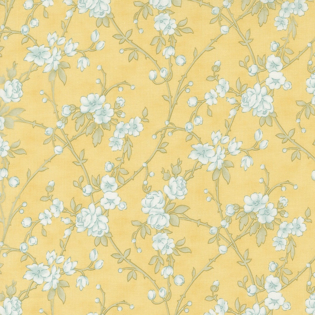 Moda Fabric - Honeybloom - by 3 Sisters - Soft Yellow Background With ...