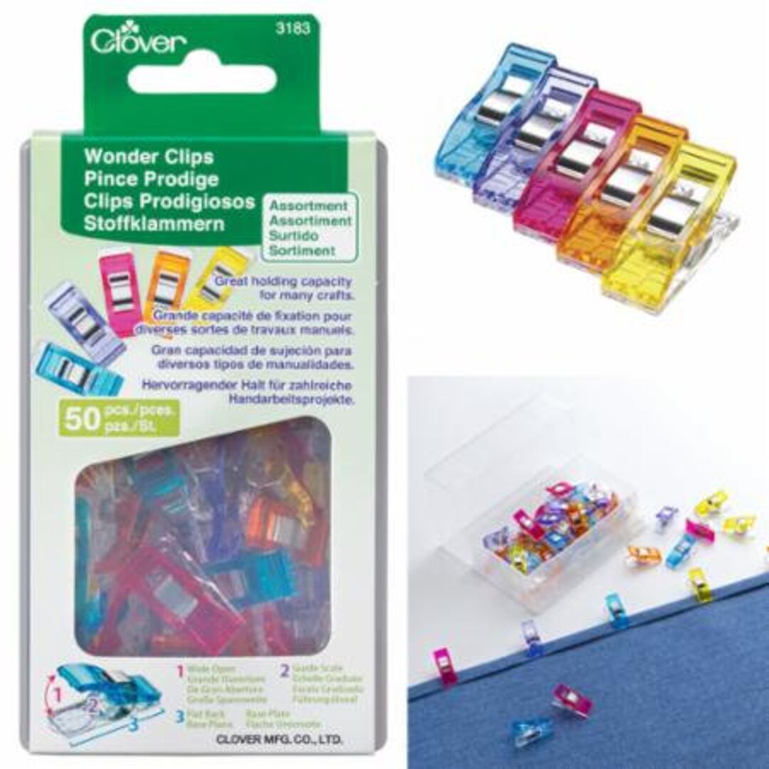 Clover Wonder Clips - 50 Ct. - Assorted Colors - Etsy