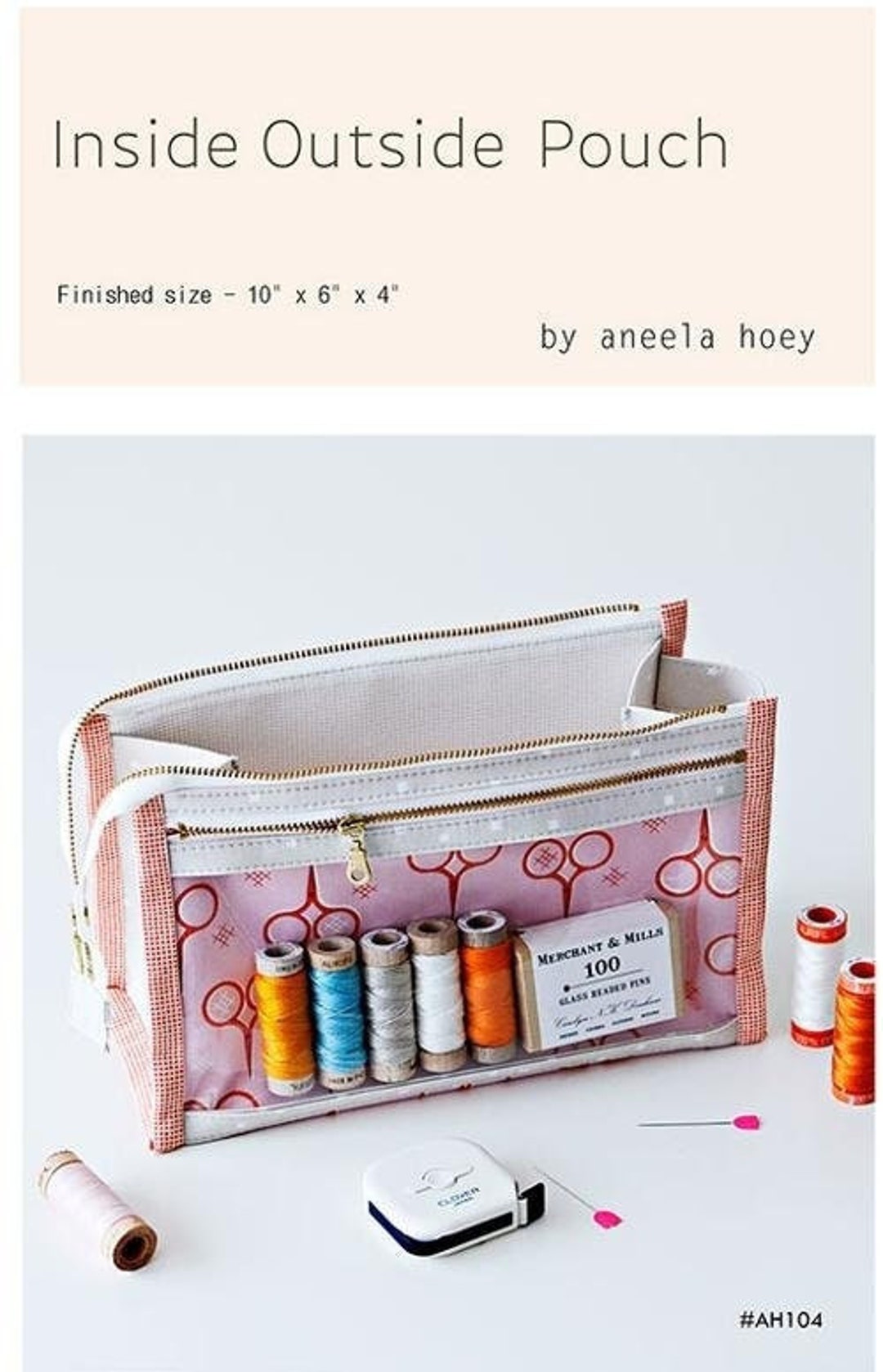 Inside Outside Pouch - Aneela Hoey - Pattern for Zipper Pouch With ...