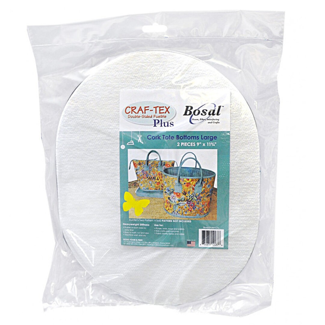 Poppins Bag Craf-tex Bottom - by Bosal - Stiff Interfacing Ovals for ...