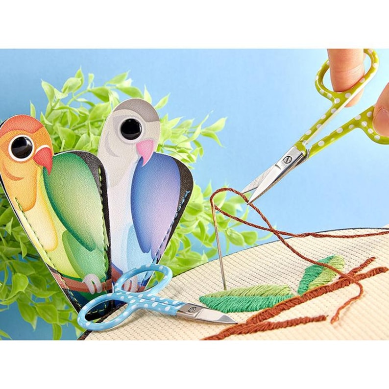 Purse Parrot Embroidery Scissors With Carrying Pouch With Snap to Hold ...