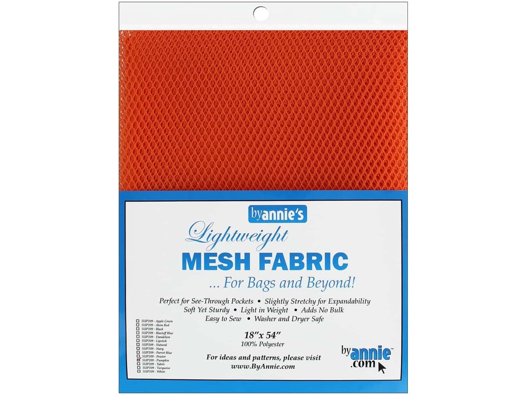 Orange Mesh Fabric by Annie 18x54 100% Polyester Color Pumpkin Mesh ...