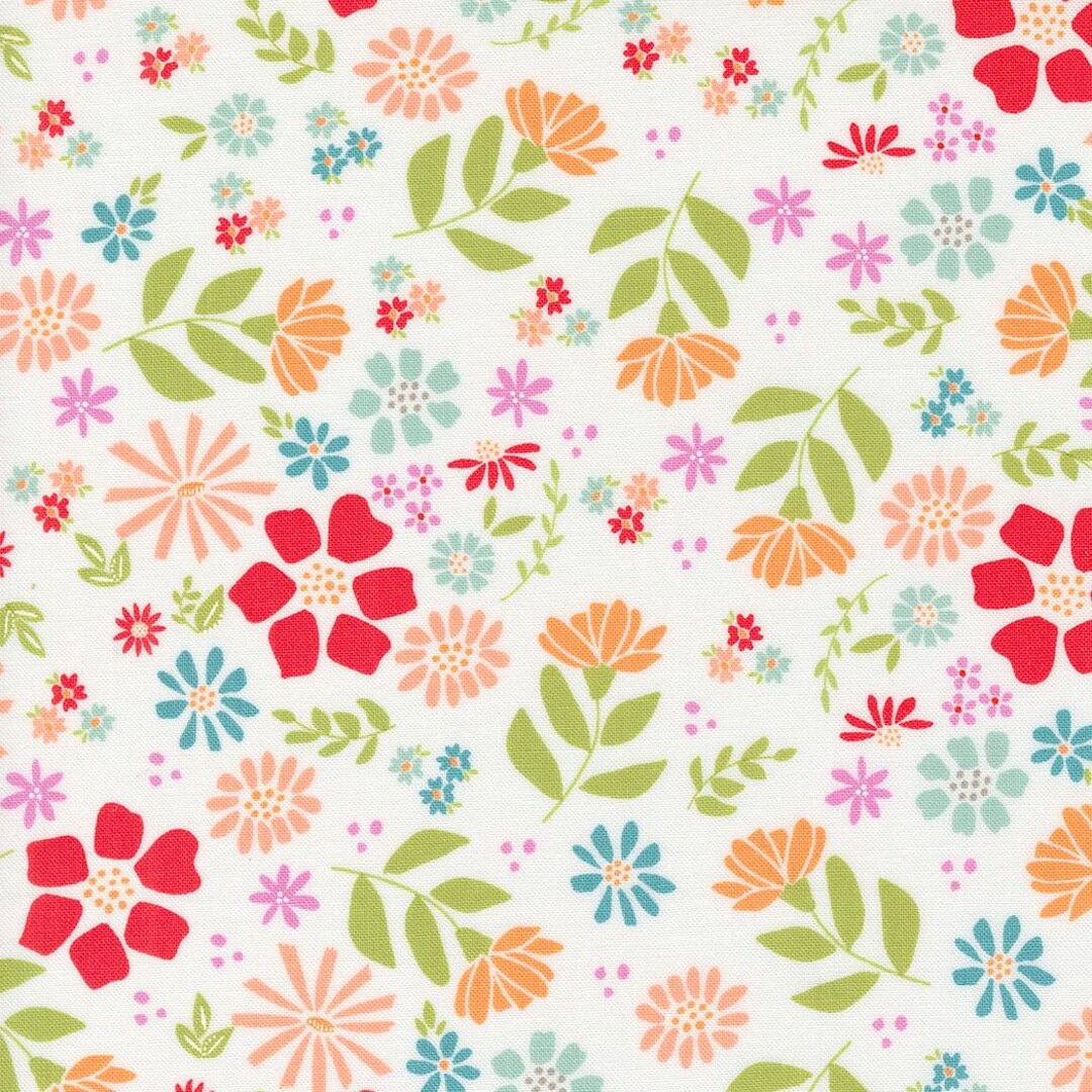Moda Fabric Laguna Sunrise by Sherri and Chelsi White With Multi ...