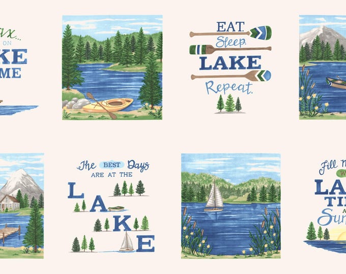 Moda Fabric Panel - on Lake Time by Deb Strain for Moda - 56128 11 ...