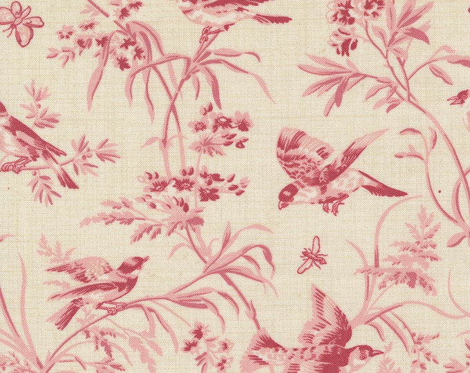 Moda Fabric Antoinette by French General Ivory With Rose Print Pearl ...