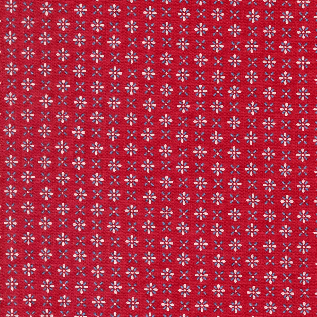 Moda Fabric - Red White and Bloom by Deb Strain - 1/2 Yard - 56114 13 ...