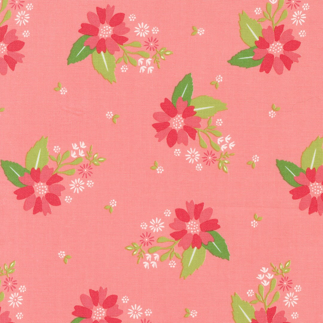 Moda Fabric Strawberry Lemonade by Sherri and Chelsi Coral With Multi ...