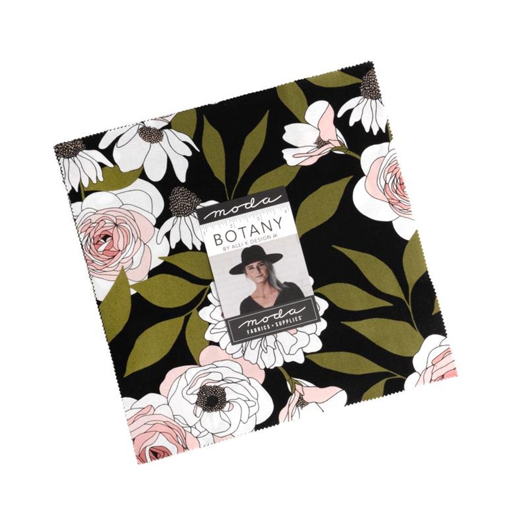 Moda Fabric - Botany Layer Cake - by Alli K Designs - Floral Black ...