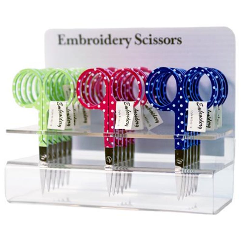 Embroidery Scissors With Polka Dots - Royal Blue With White Dots - 3 1/ ...