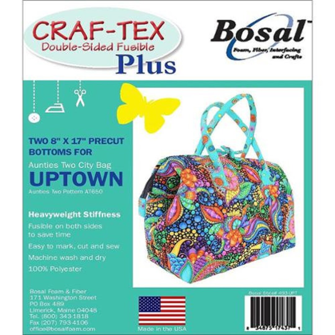 Uptown Bag Craf-tex Bottom - by Bosal - Stiff Interfacing Rectangles ...