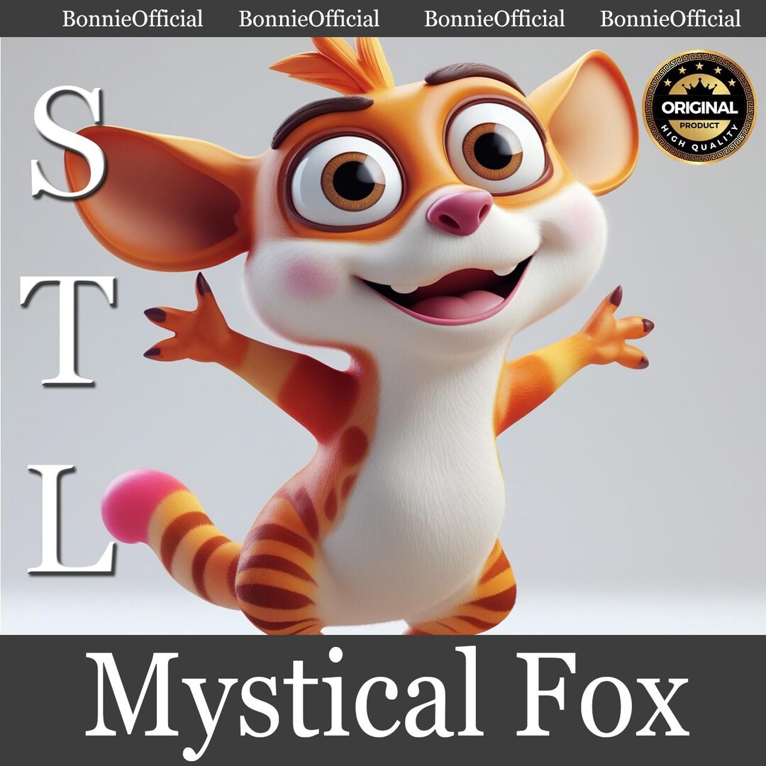 Mystical Fox Figurine STL – 3D Printable Cute Cartoon Fox-like Creature ...