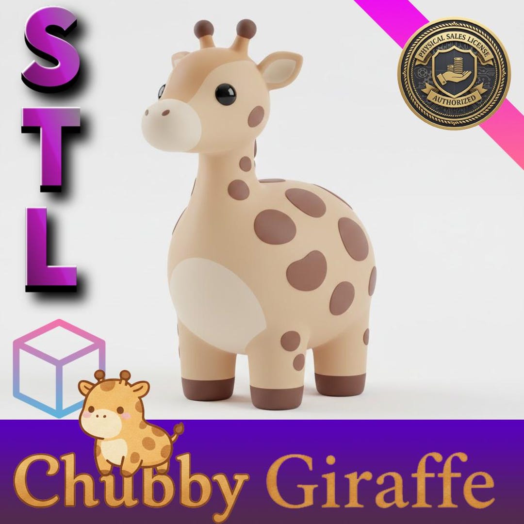 Chubby Giraffe STL | Giraffe Figurine | 3D Printable Animal Model - Etsy