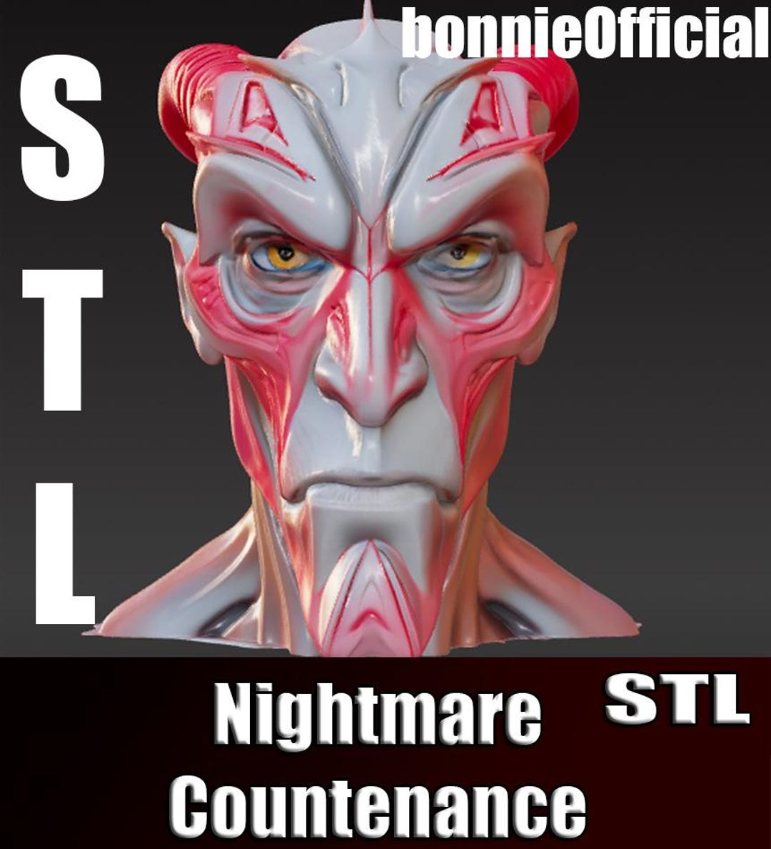 Devil Face 3D Model – Detailed Digital STL for FDM Printing | Artistic ...