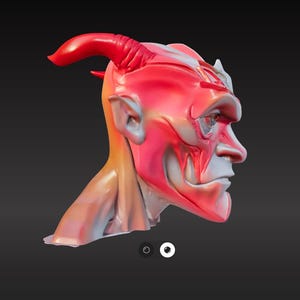 Devil Face 3D Model – Detailed Digital STL for FDM Printing | Artistic ...