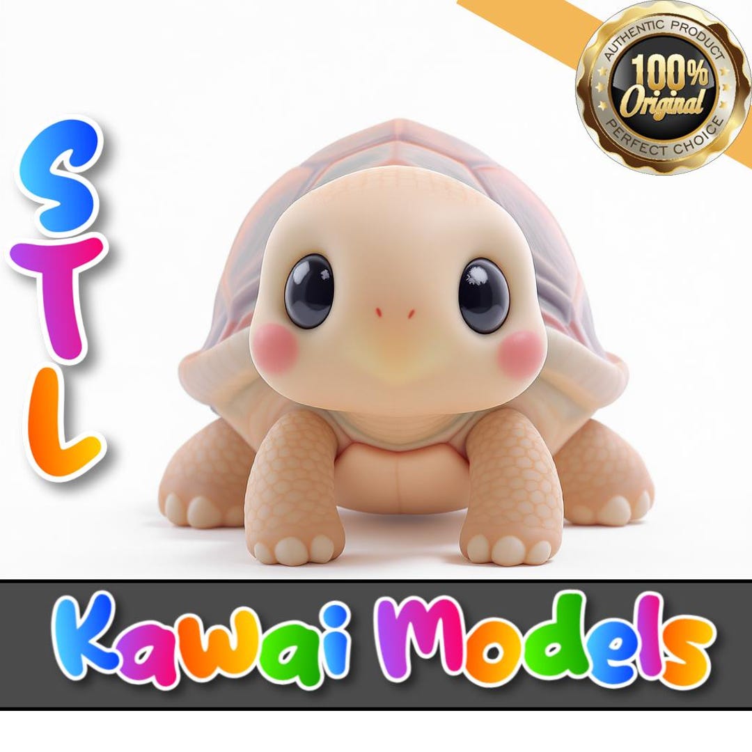 Kawaii Turtle – Cute Printable 3D Turtle Figure STL | Chibi Turtle ...