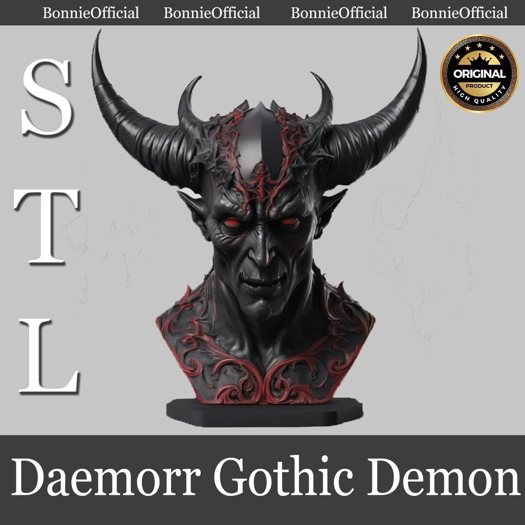 Daemorr Gothic Demon Bust STL File – Dark Fantasy 3D Print Model - Etsy