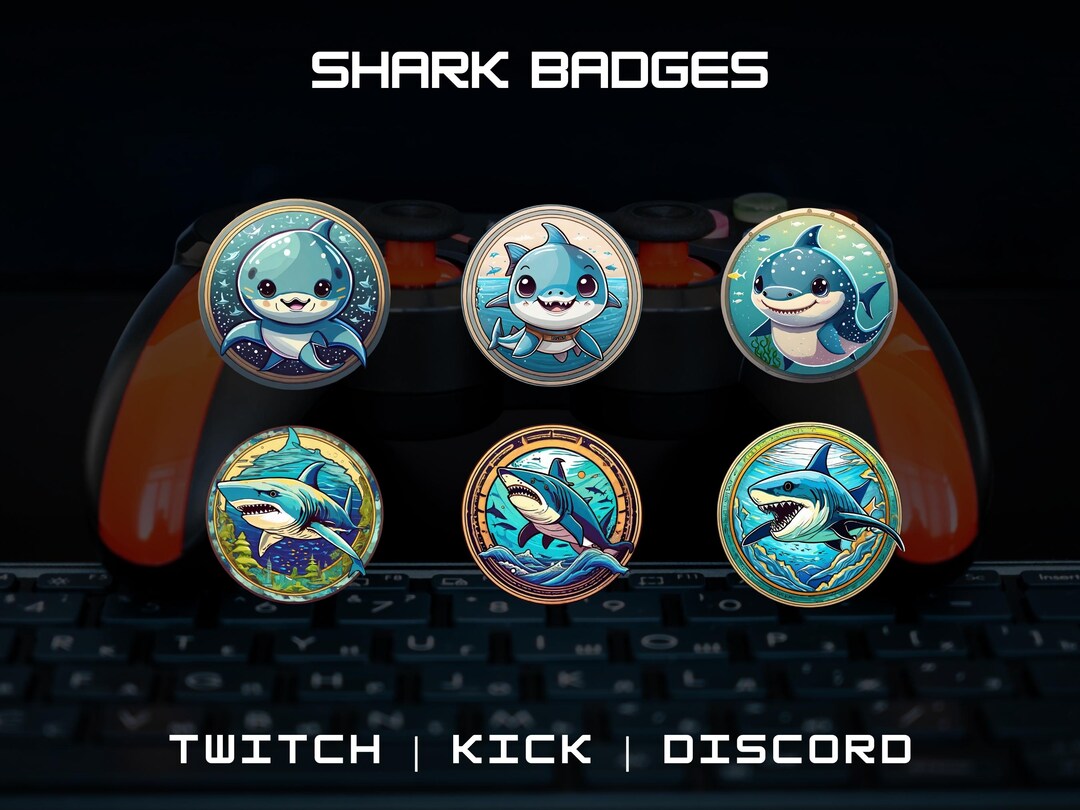 Shark Sub Badges | Fish Twitch Badges | Static Twitch Badges | Discord ...