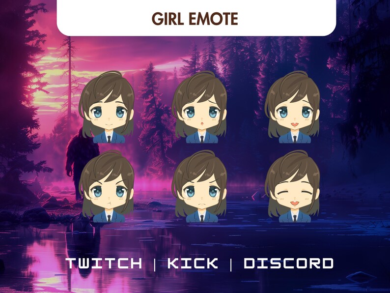 Twitch 6x Girl Sub Emotes / Static Emotes / Cheer / Cute / Streamer ...