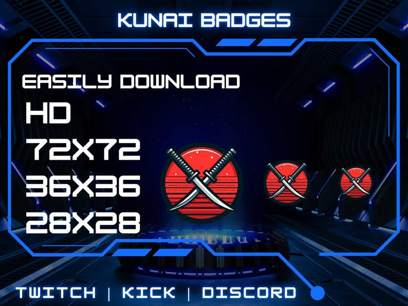 Kunai Twitch Sub Badges / Bit Badges / Sword Set / Compilation ...