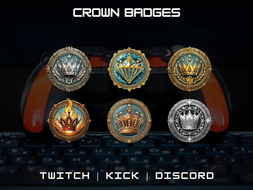 Crown Sub Badges for Twitch | Sub/bit Badges | Premade Streaming Assets ...