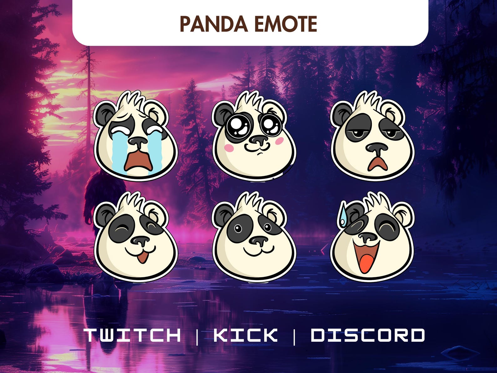 Static Panda Sub Emotes | Twitch Emotes | Discord Emotes | Instant ...