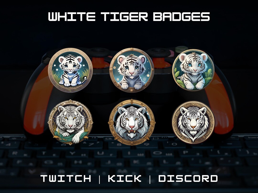 Twitch White Tiger Badges | Stream Sub & Bit Badges | Bit Badges ...