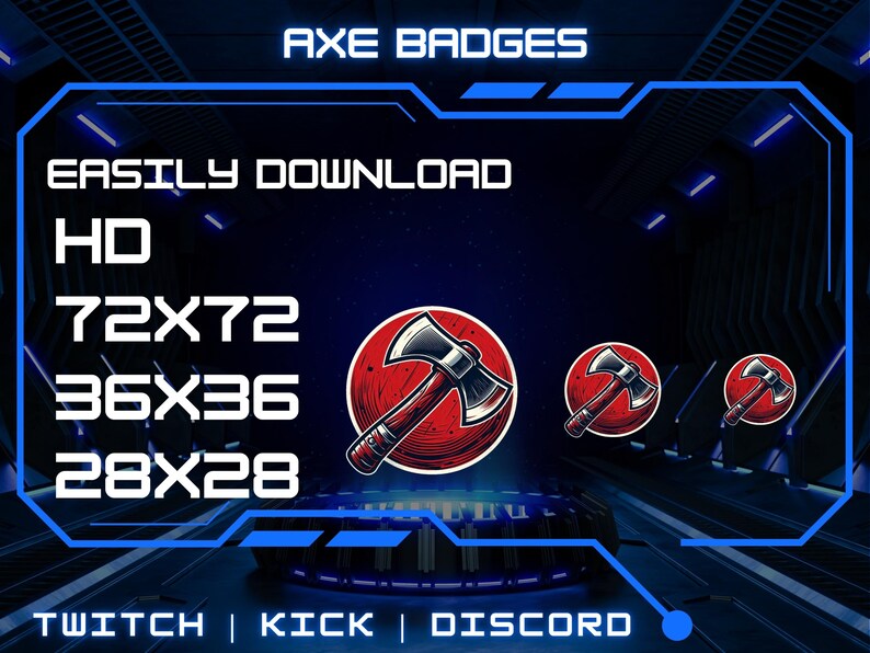Axe Sub Badges Twitch Sub & Bit Badges Weapon and Sharp Design Kawaii ...
