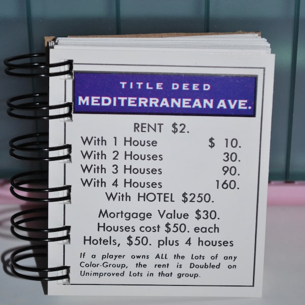 Monopoly Notebook - Etsy