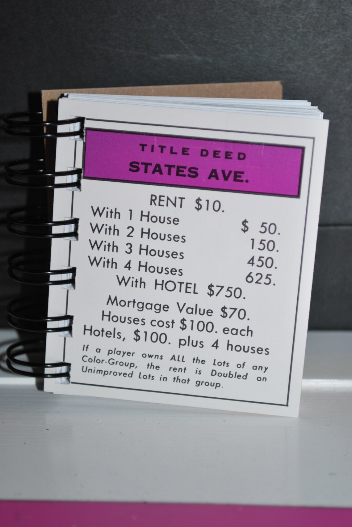 States Ave Monopoly Notebook - Etsy