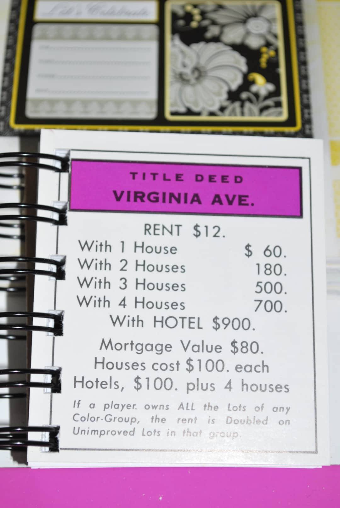 Virginia Ave Monopoly Notebook - Etsy