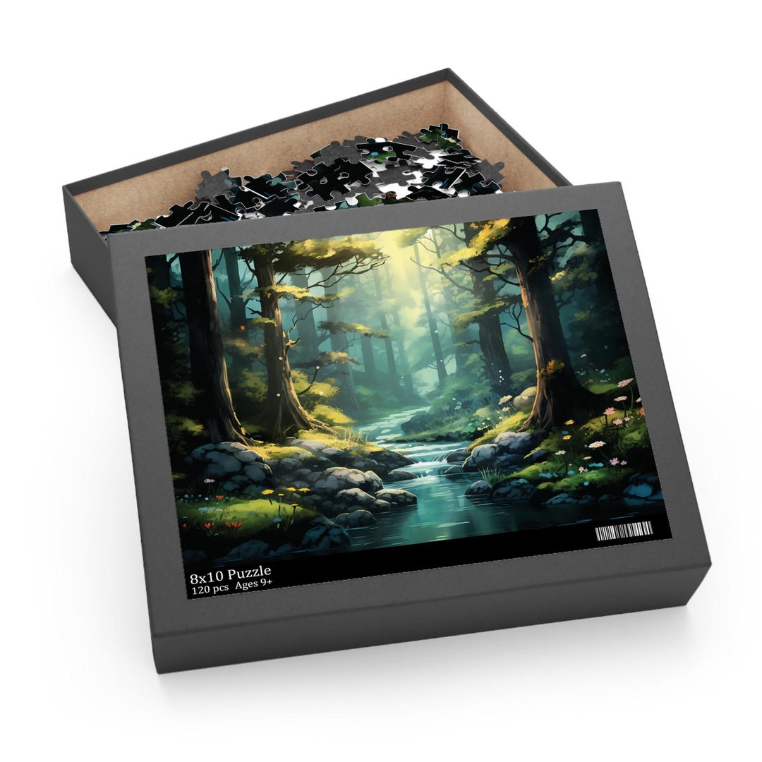 Serene Forest Sanctuary Puzzle | Enchanted Woodland Jigsaw | Gift for ...