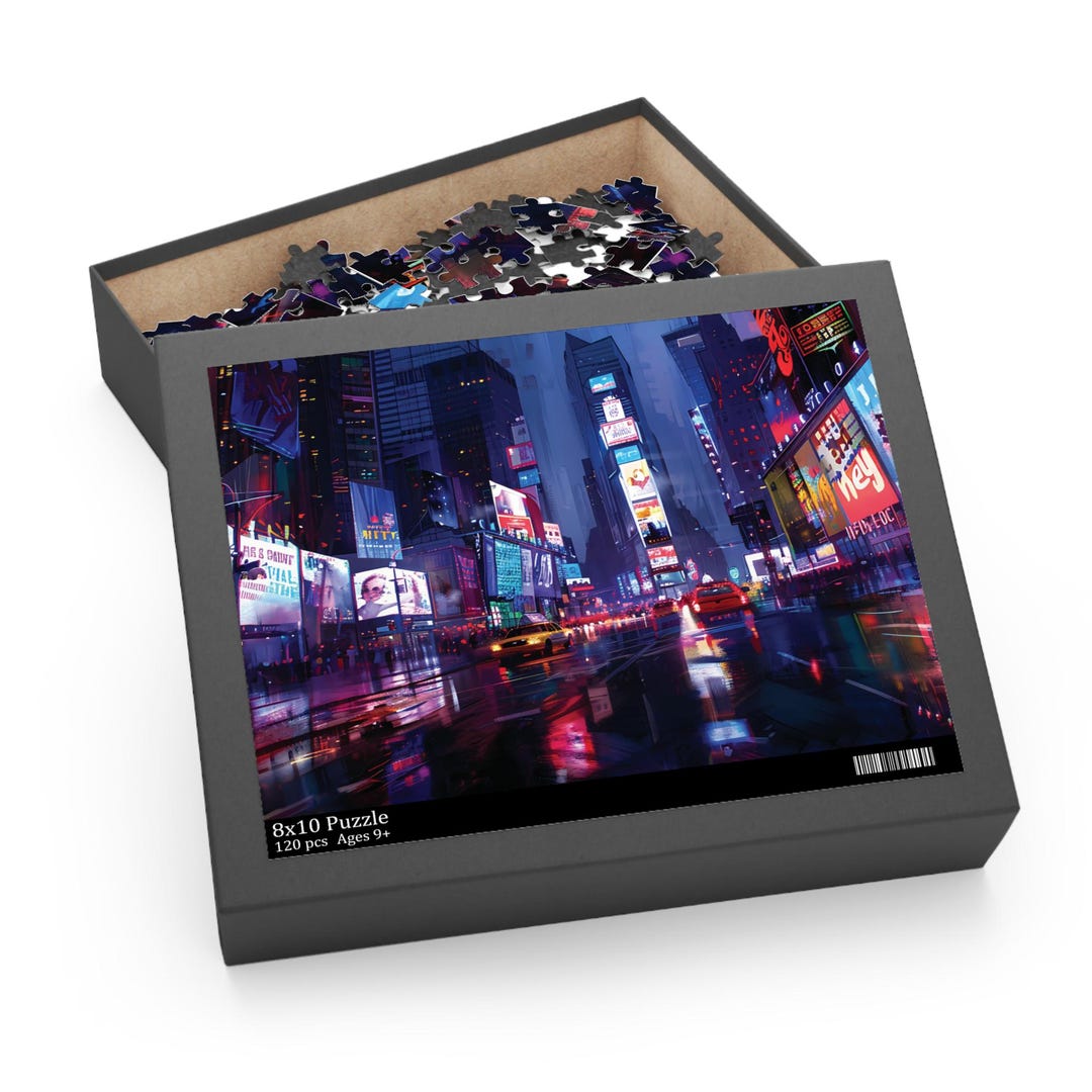Neon Nights in Times Square Jigsaw Puzzle | Gift for Puzzle Lovers ...