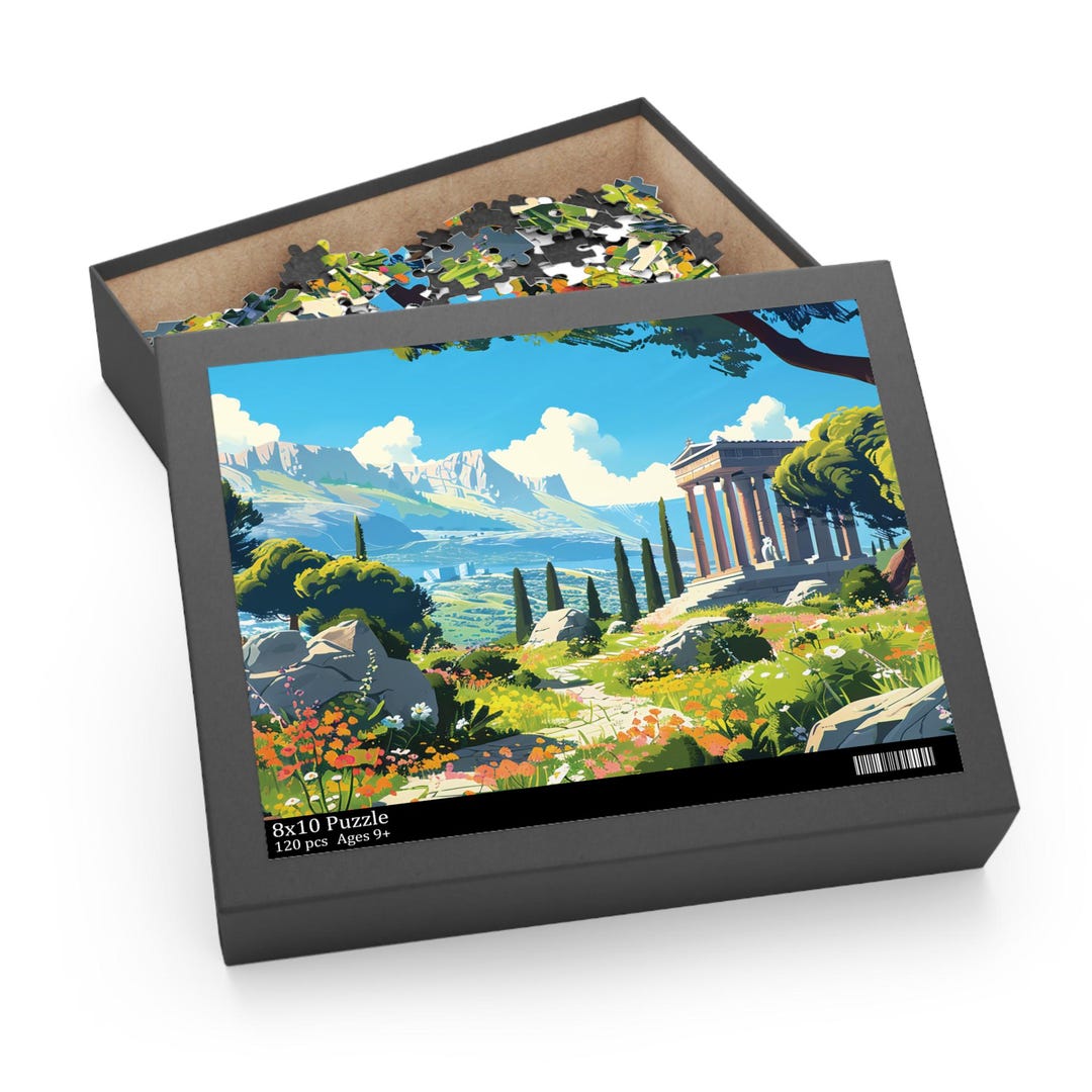 Ancient Greek Temple Vista Jigsaw Puzzle | Gift for Puzzle Lovers ...